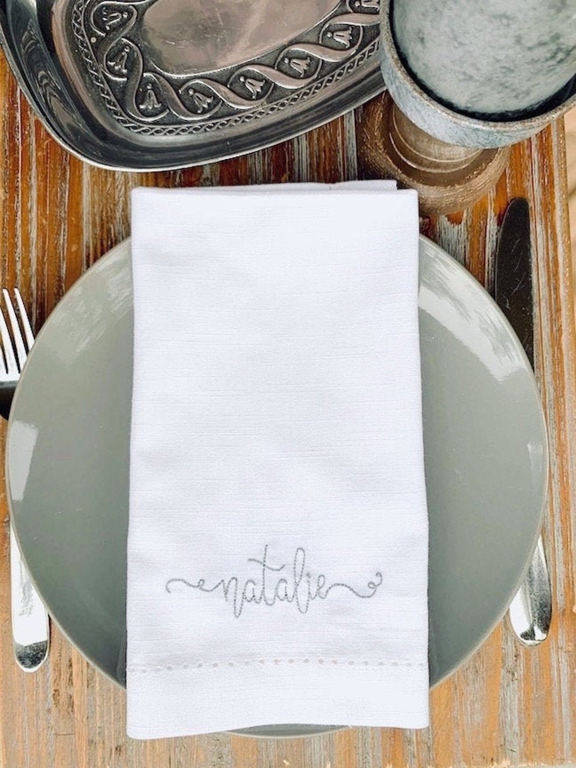 Wedding Party Name Napkins Set of 4 Place Cards Wedding - Etsy