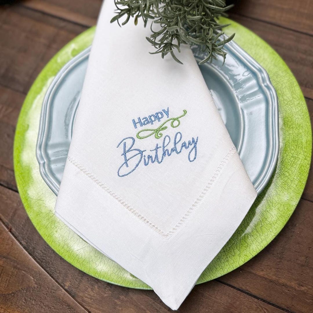 Happy Birthday Napkins, Set of 4, Birthday Cloth Napkins, Birthday ...