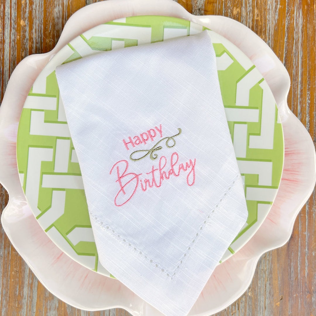 Happy Birthday Napkins Set of 4 Birthday Cloth Napkins - Etsy