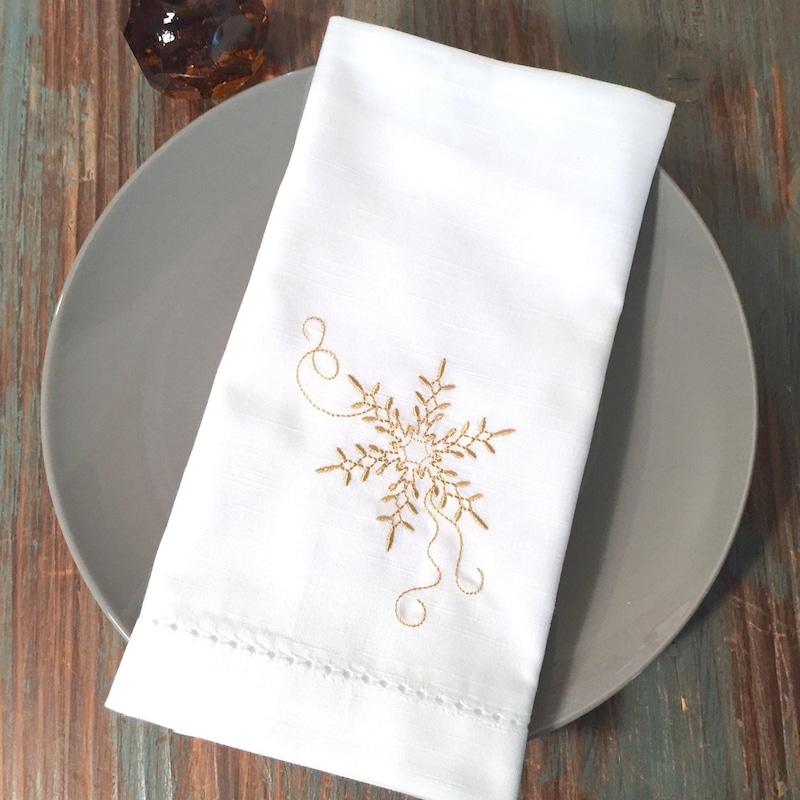 Snowflake Napkins - Etsy