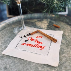 Set of Funny 12 Days of Christmas Cloth Cocktail Napkins, Funny ...