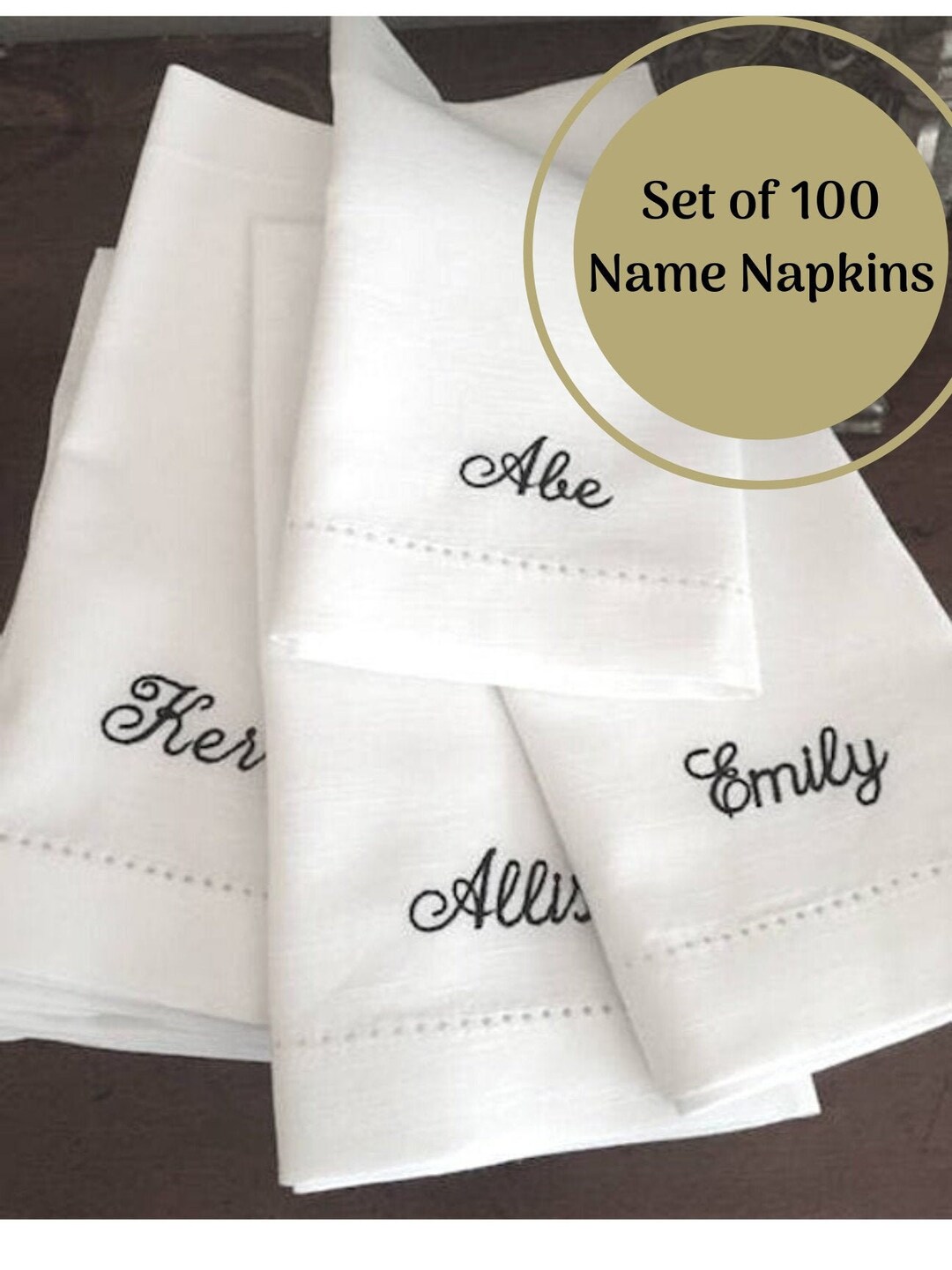100 Personalized Wedding Name Napkins, Wedding Party Favors, Bridesmaid ...
