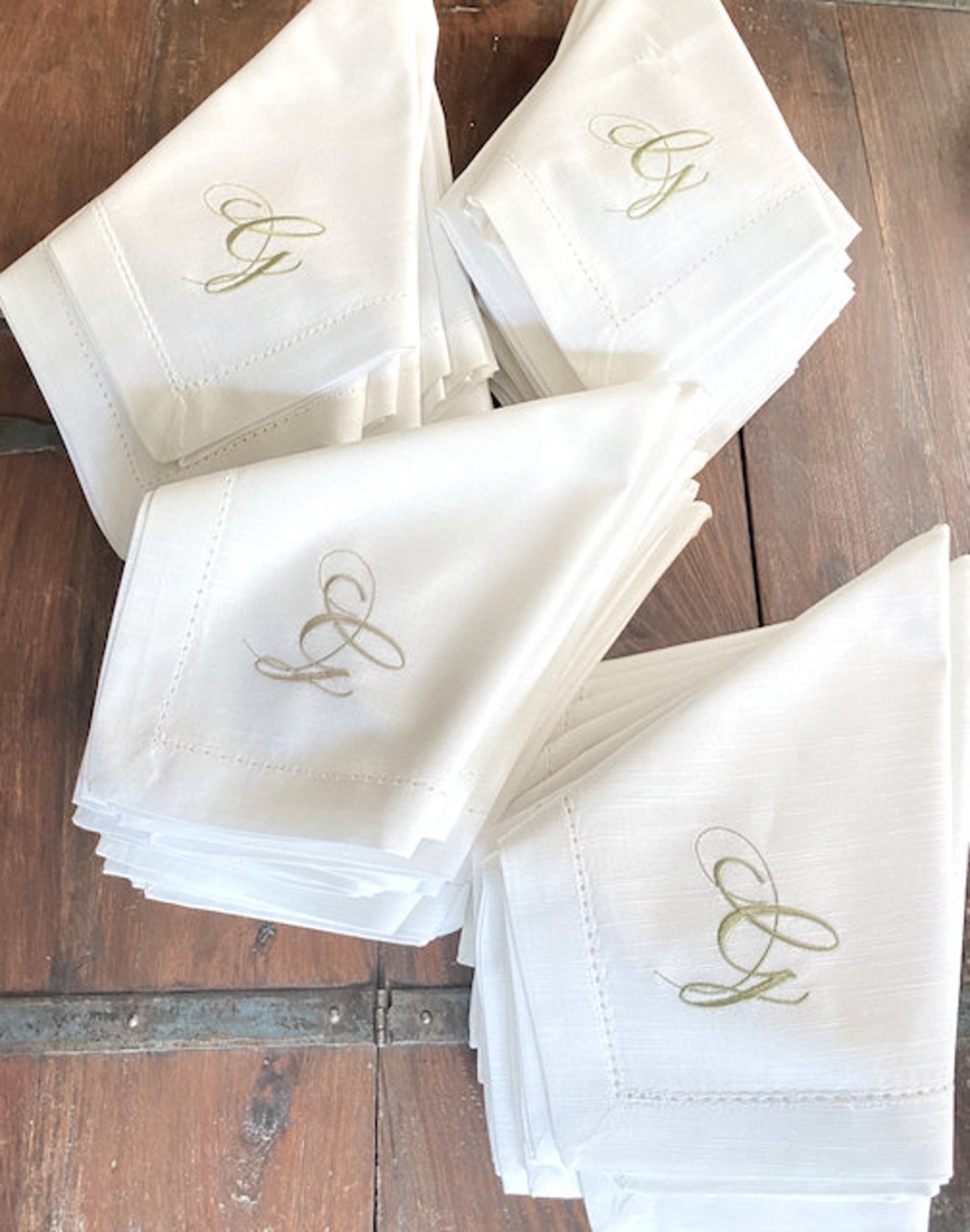 Set of 40 Bulk Monogrammed Cloth Wedding Napkins Linen | Etsy