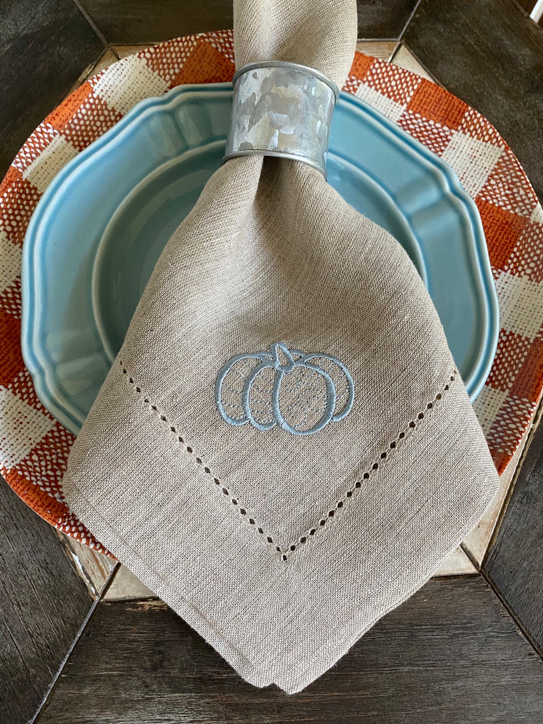 Autumn Pumpkin Napkins Set of 4 Thanksgiving Cloth Napkins - Etsy