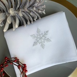 Christmas Snowflake Cloth Napkins, Christmas Napkins, Set of 4 ...