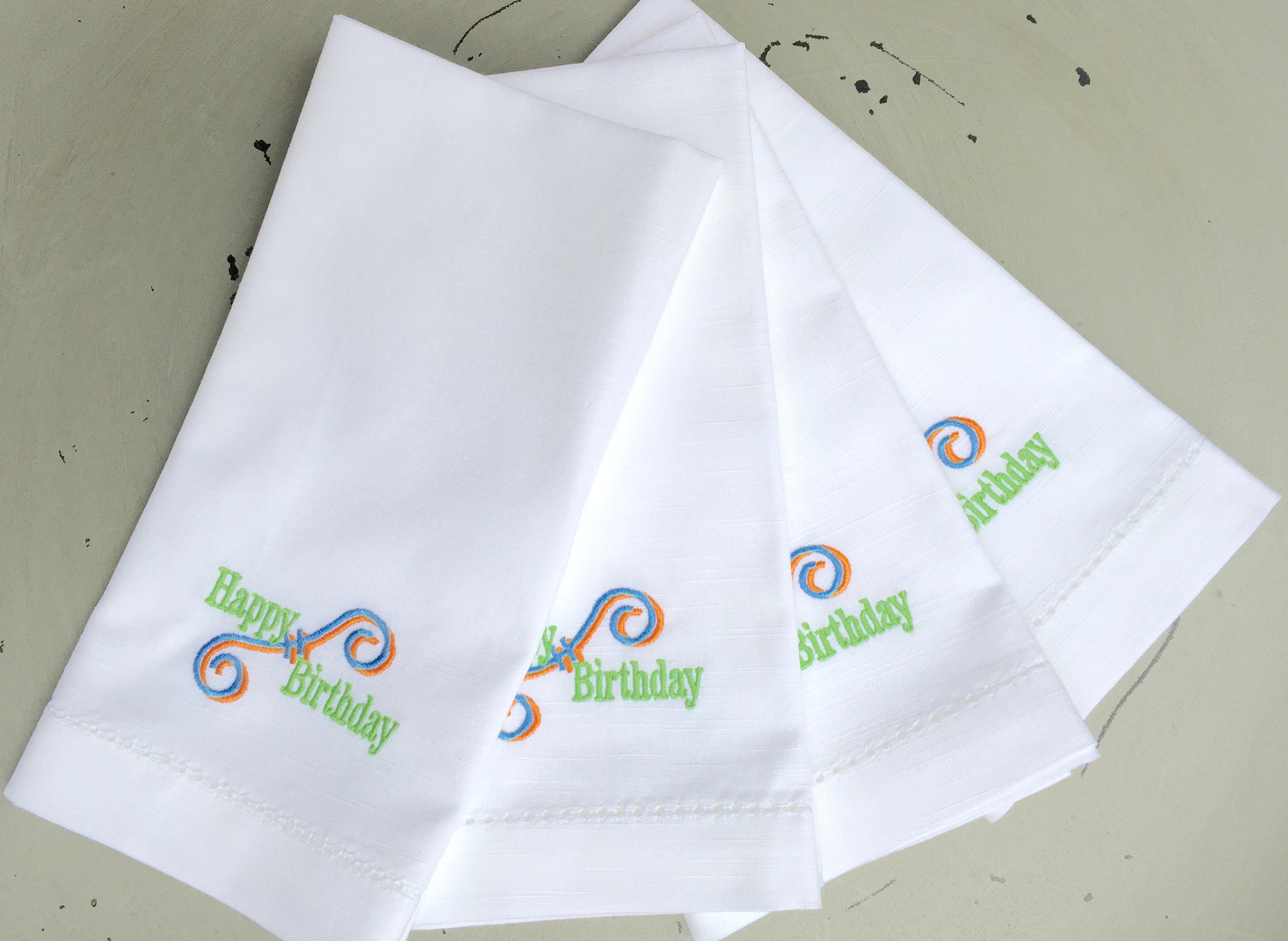 Happy Birthday Napkins Set of 4 birthday cloth napkins | Etsy