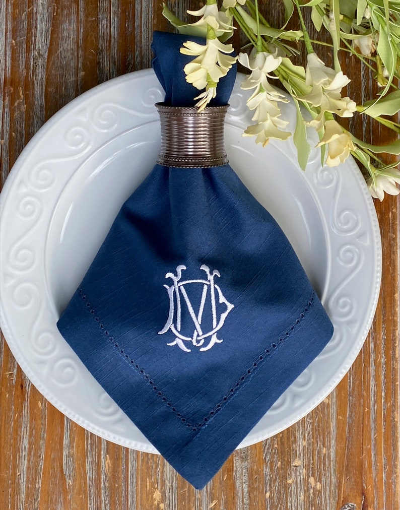 Custom Wedding Monogram Cloth Napkins Digitizing Wedding - Etsy