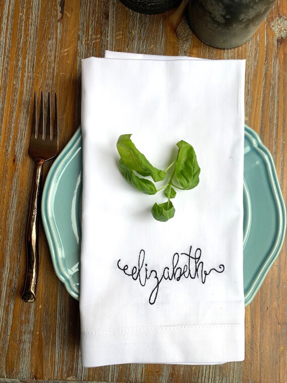 Wedding Party Name Napkins Set of 4 Place Cards Wedding | Etsy