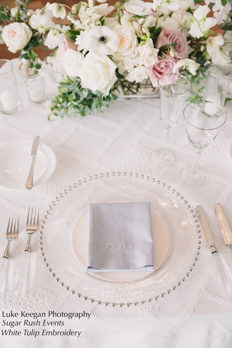 Personalized Wedding Party Names Monogrammed Wedding Napkins | Etsy