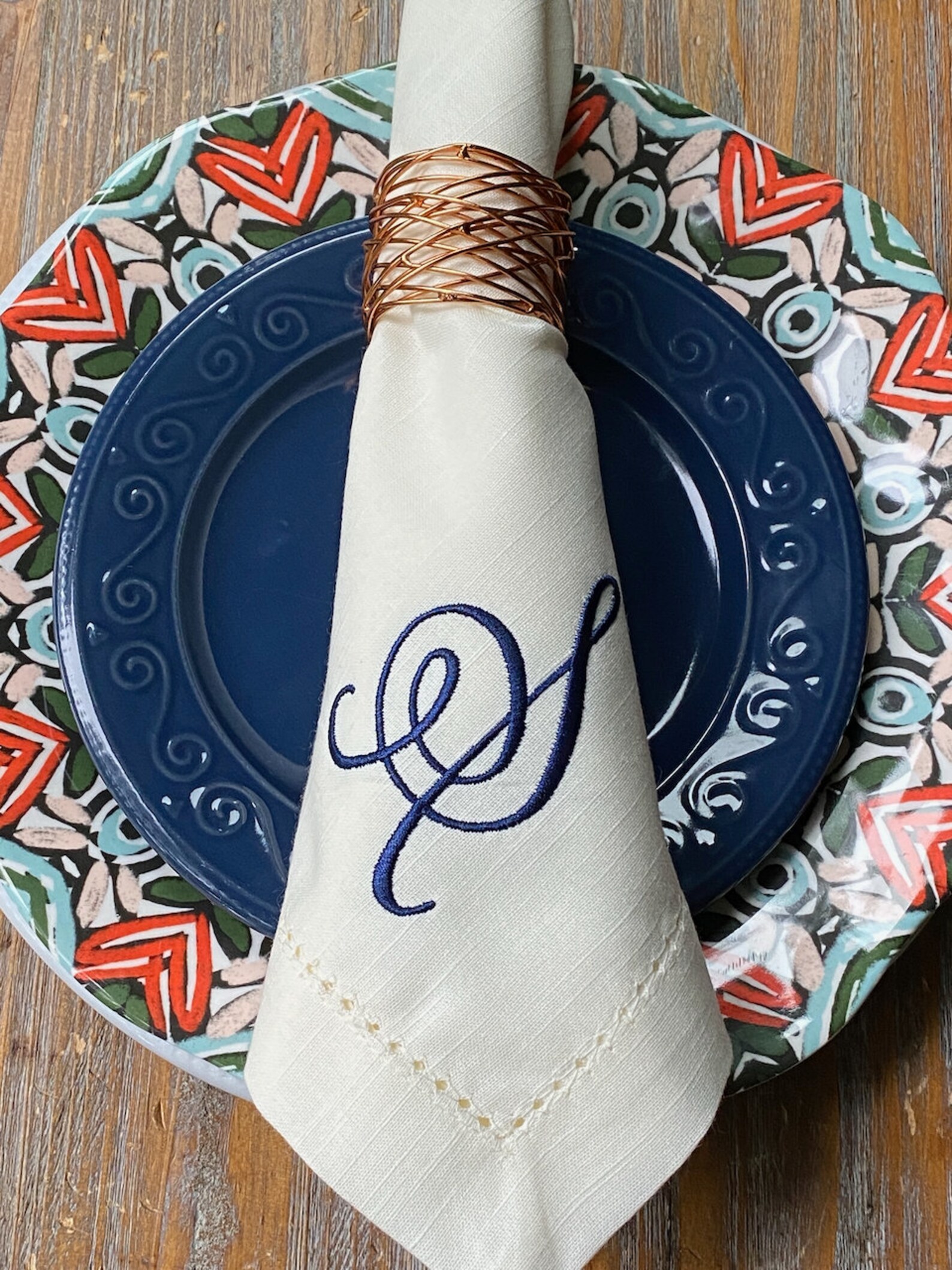 Margie Monogrammed Embroidered Cloth Dinner Napkins Monogram - Etsy