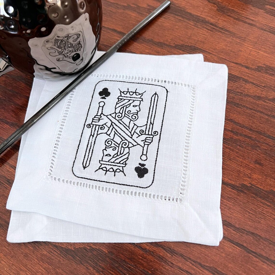 Playing Cards Cocktail Napkins, Set of 4, Playing Cloth Cocktail ...
