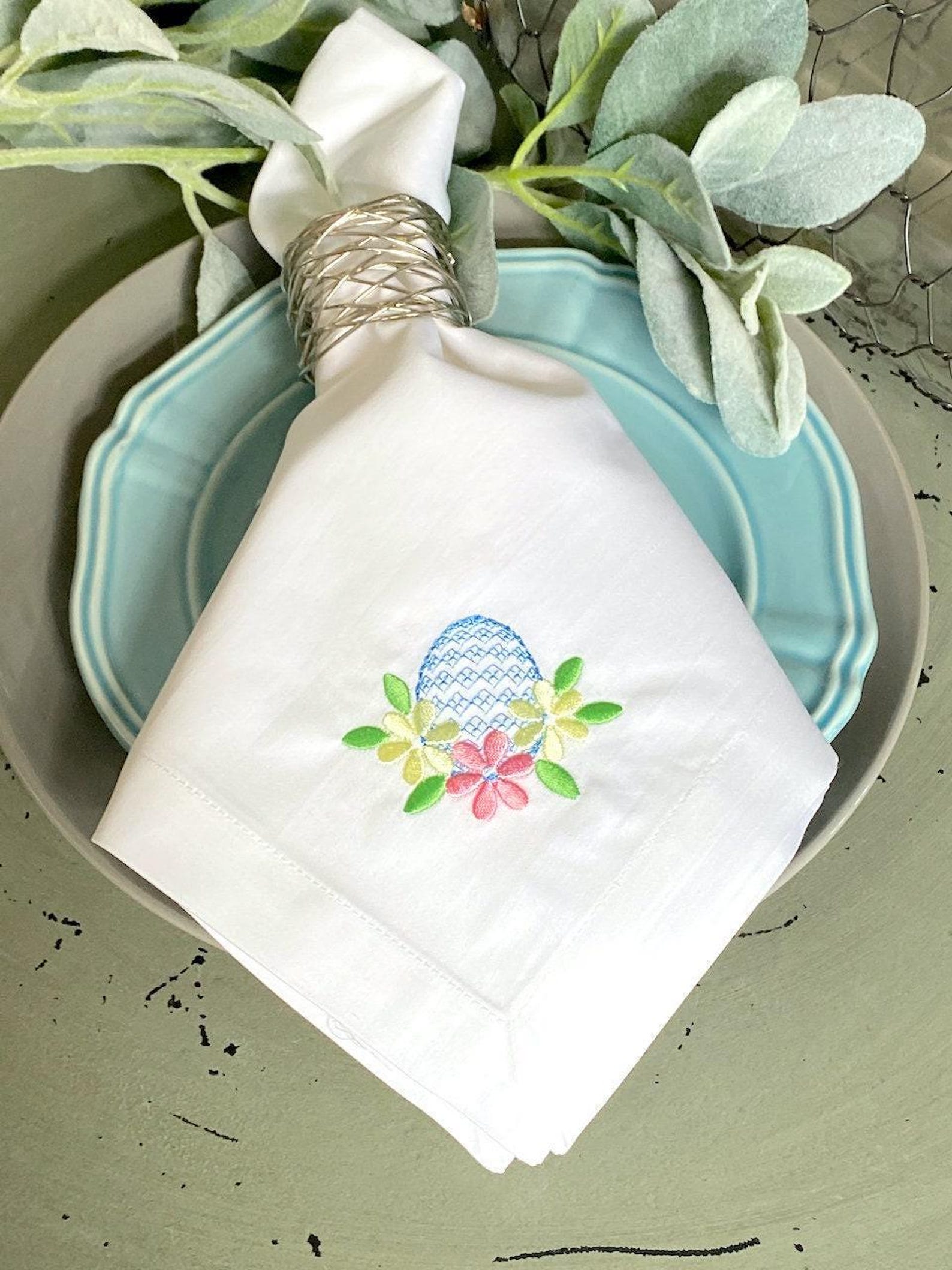 Egg Easter Cloth Napkins, Set of 4, Easter Napkins, Easter Linens ...