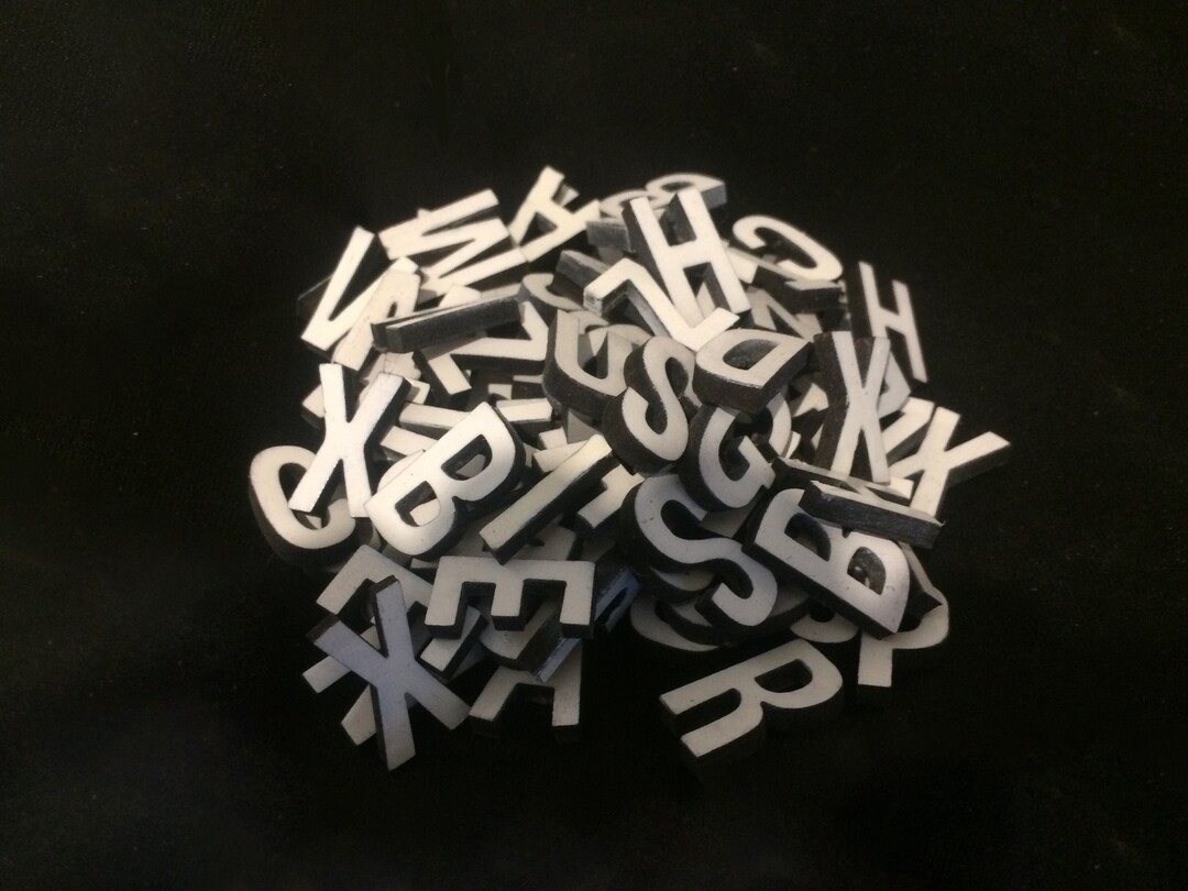 100 - 1" Painted Laser Cut Wood Letters One Inch Crafting Full Alphabet ...