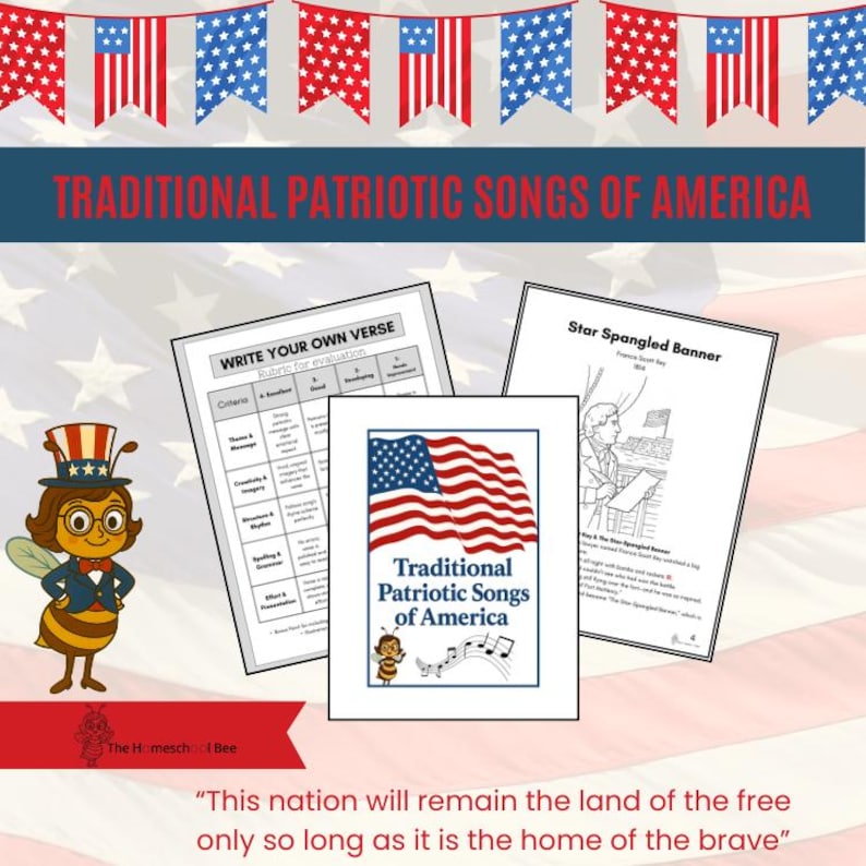 Traditional Patriotic Songs of America Unit Study - Etsy