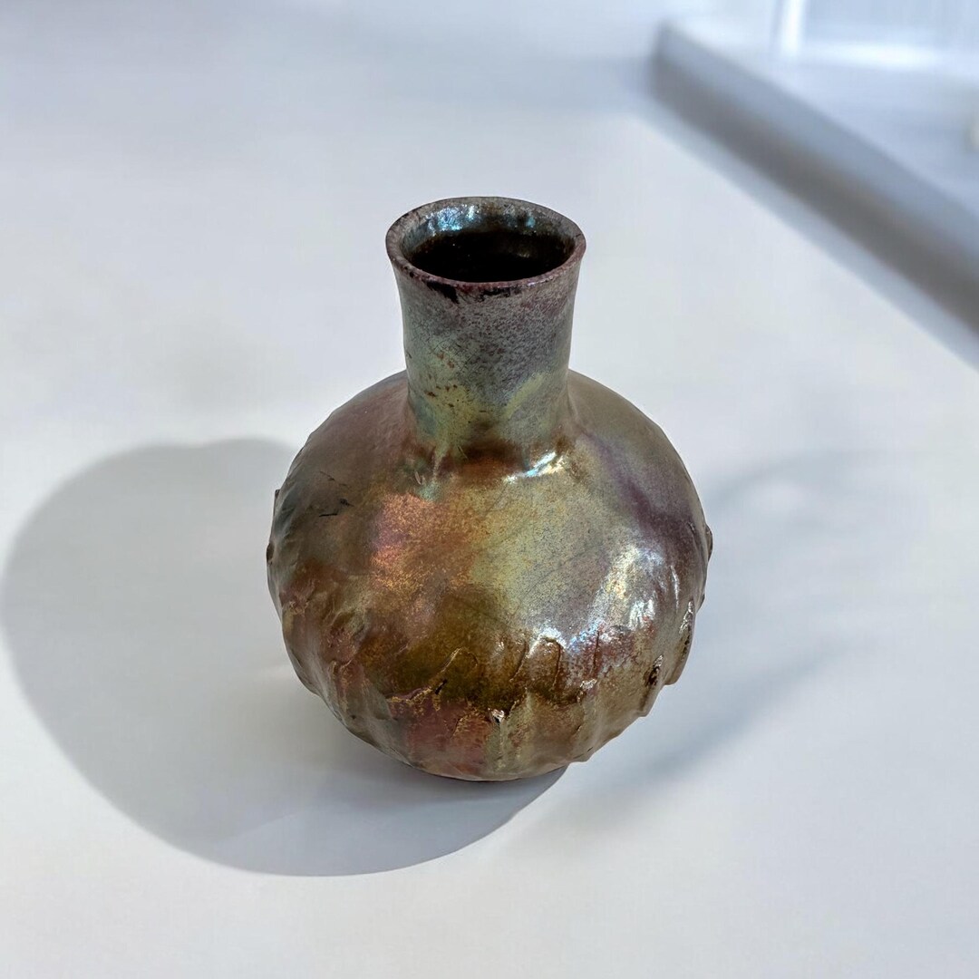 Iron Bloom Vase – Hand-made Ceramic Vessel With Metallic Patina - Etsy