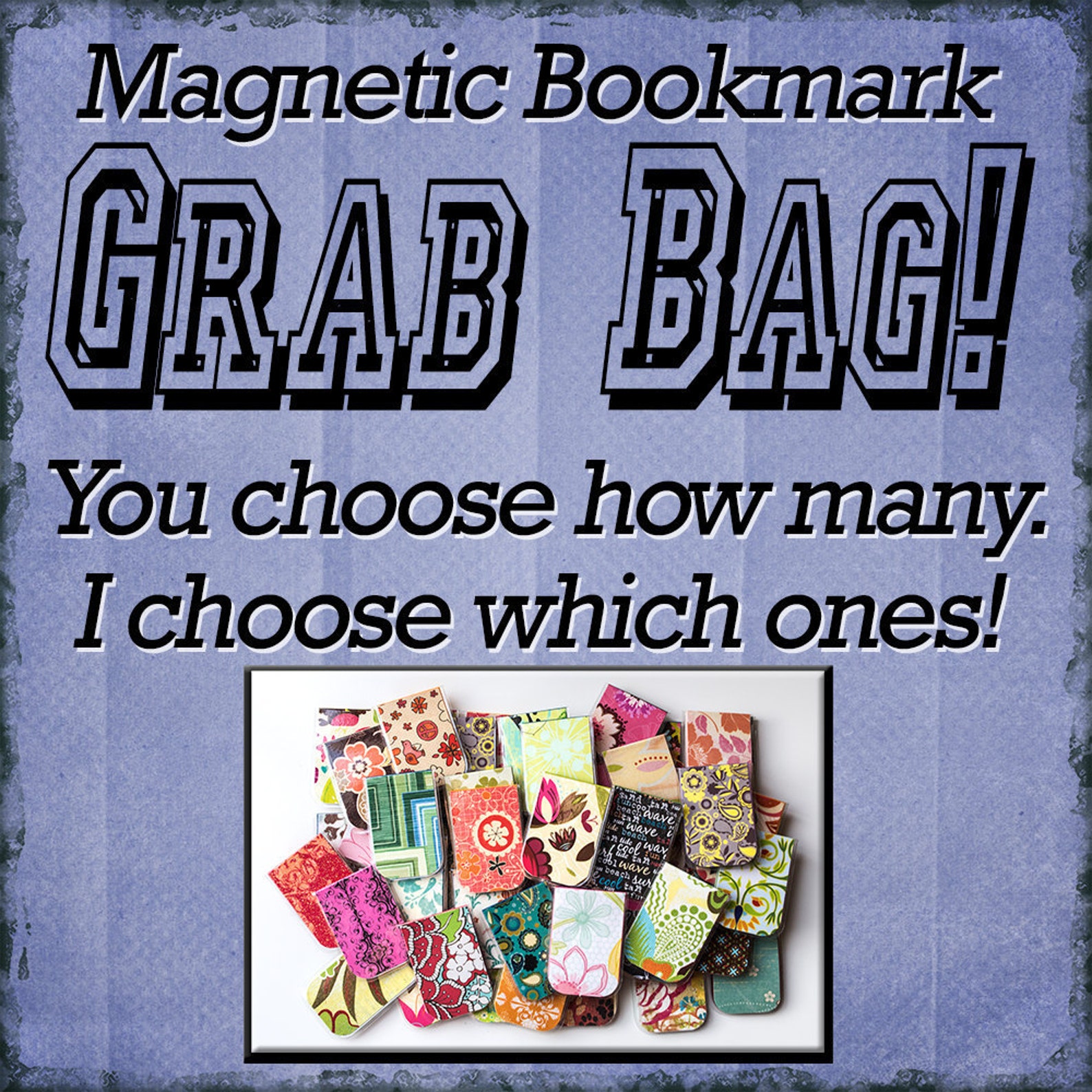 Grab Bag Bookmark Magnetic Bookmarks Laminated Bookmark - Etsy