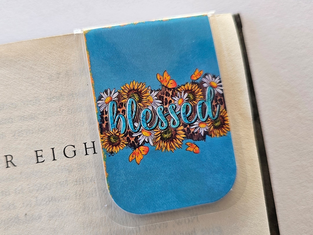 Blessed, Sunflower, Sunflowers, Magnetic Bookmark, Gift, Reader Gift ...