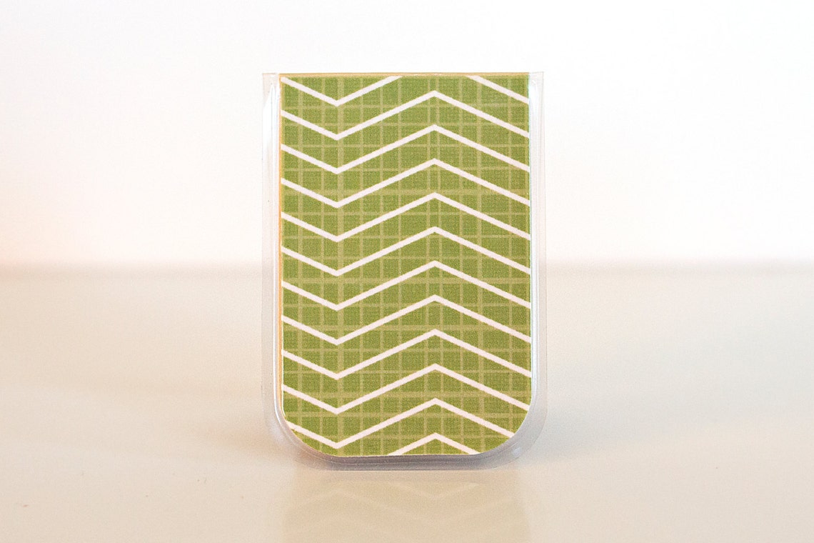 Chevron Bookmark Magnetic Bookmark Laminated Bookmark Green - Etsy