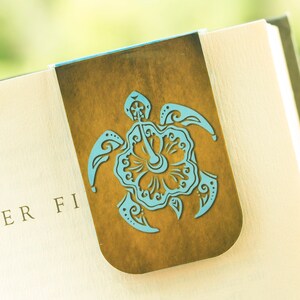 Turtle Bookmark, Magnetic Bookmark, Aloha Gift, Sea Turtle, Laminated ...