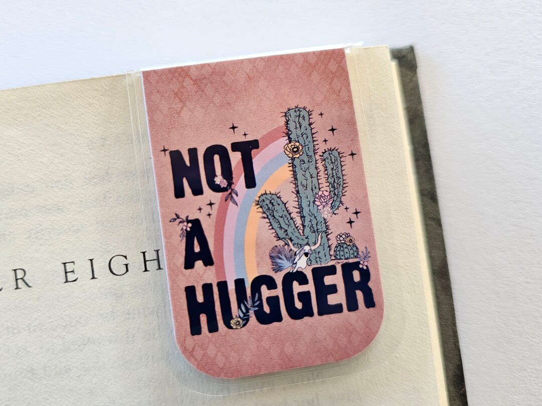 Cactus, Succulent, Not A Hugger, Magnetic Bookmark, Gift, Reader Gift ...