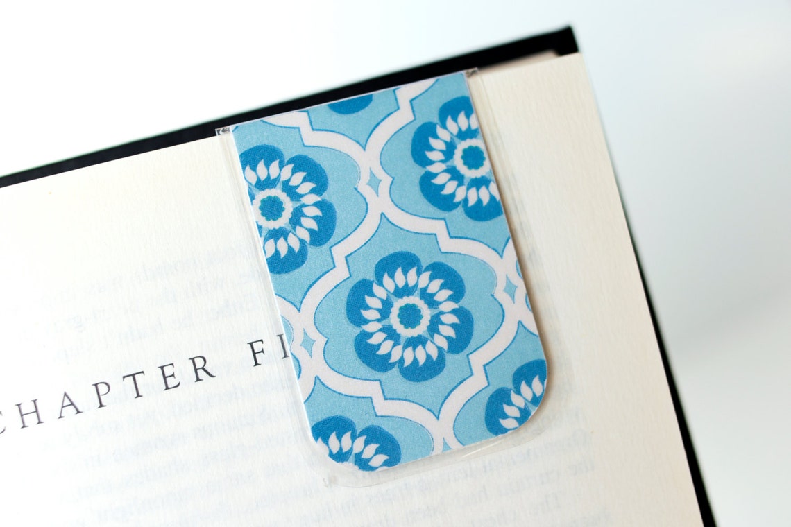 Blue Bookmark Magnetic Bookmark Laminated Bookmark Unique - Etsy