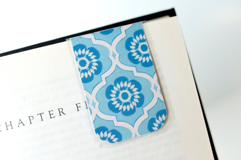 Blue Bookmark Magnetic Bookmark Laminated Bookmark Unique - Etsy