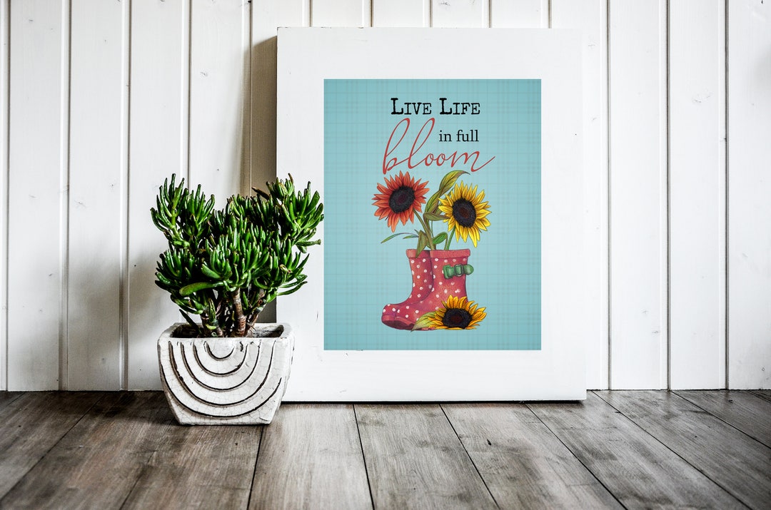 Quote Wall Art, Country Chic Decor, Quote Wall Decor, Sunflower Decor ...