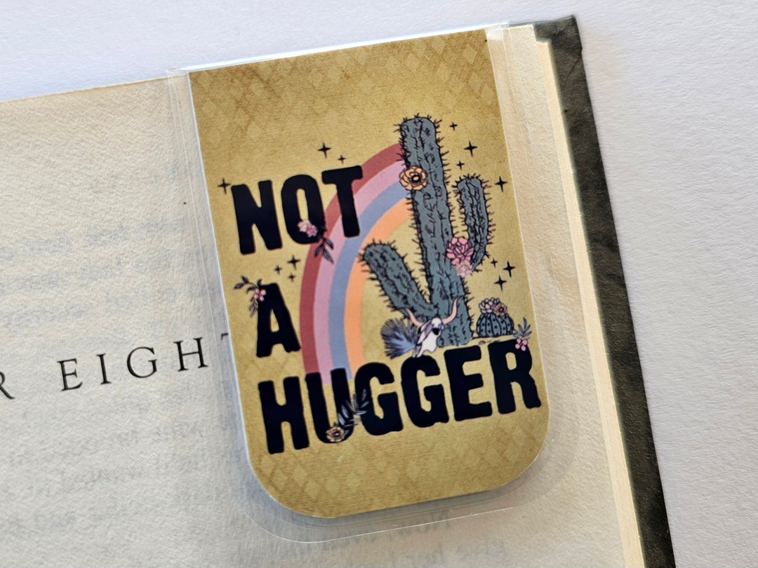 Cactus, Succulent, Not A Hugger, Magnetic Bookmark, Gift, Reader Gift ...