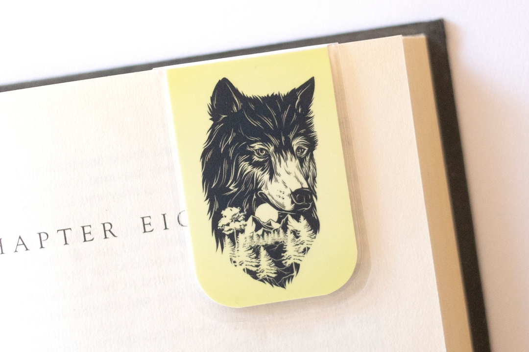 Wolf Bookmark | Magnetic Bookmark | Wildlife | Planner Bookmark ...
