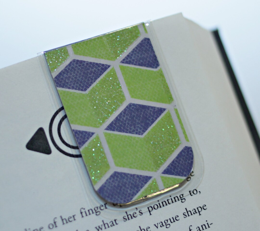 Geometric Bookmark, Tumbling Block, Laminated Bookmarks, Magnetic ...