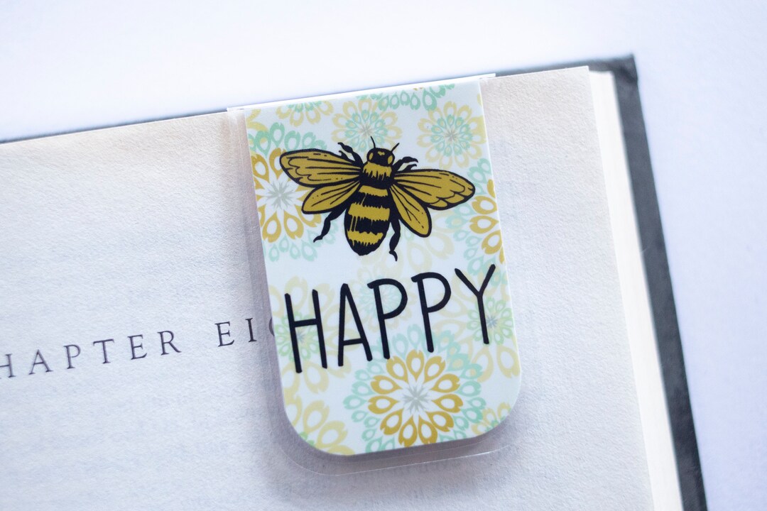 Bee Happy Magnetic Bookmark, Planner Page Marker - Etsy