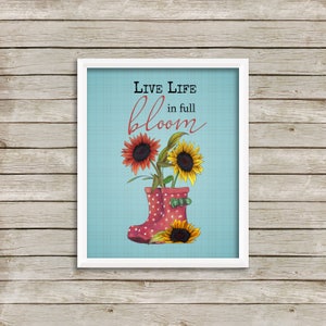 Quote Wall Art, Country Chic Decor, Quote Wall Decor, Sunflower Decor ...