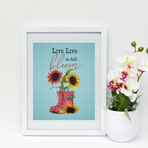 Quote Wall Art, Country Chic Decor, Quote Wall Decor, Sunflower Decor ...