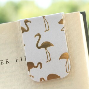 Flamingo Bookmark | Metallic Bookmark | Magnetic Bookmark | Laminated ...