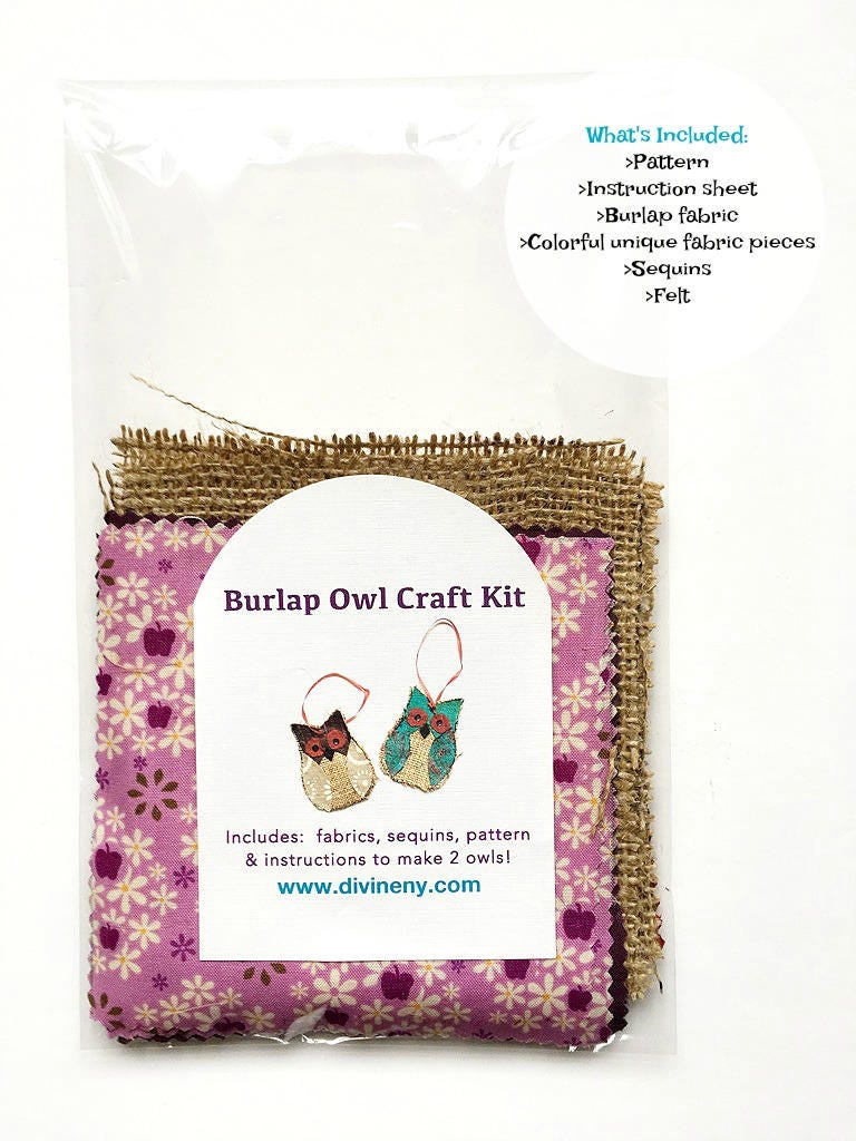 Burlap Owl Craft Fabric Craft Kit Owl Crafts DIY Kit Kids Craft Kit ...
