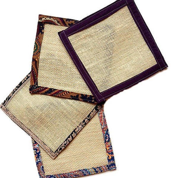 Burlap Coasters - Etsy