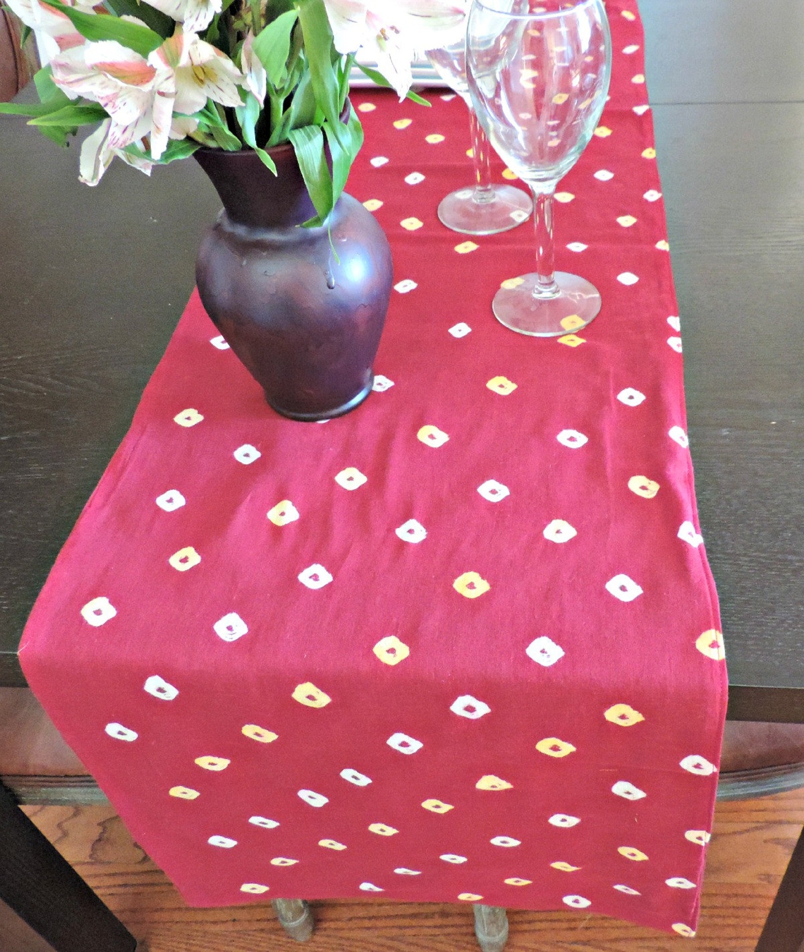 Indian Table Runner Indian Fabric Ethnic Table Runner Red Table Runner ...