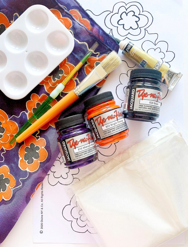 Flower Pattern Silk Painting Kit, Fabric Painting, Design Your Own Silk ...