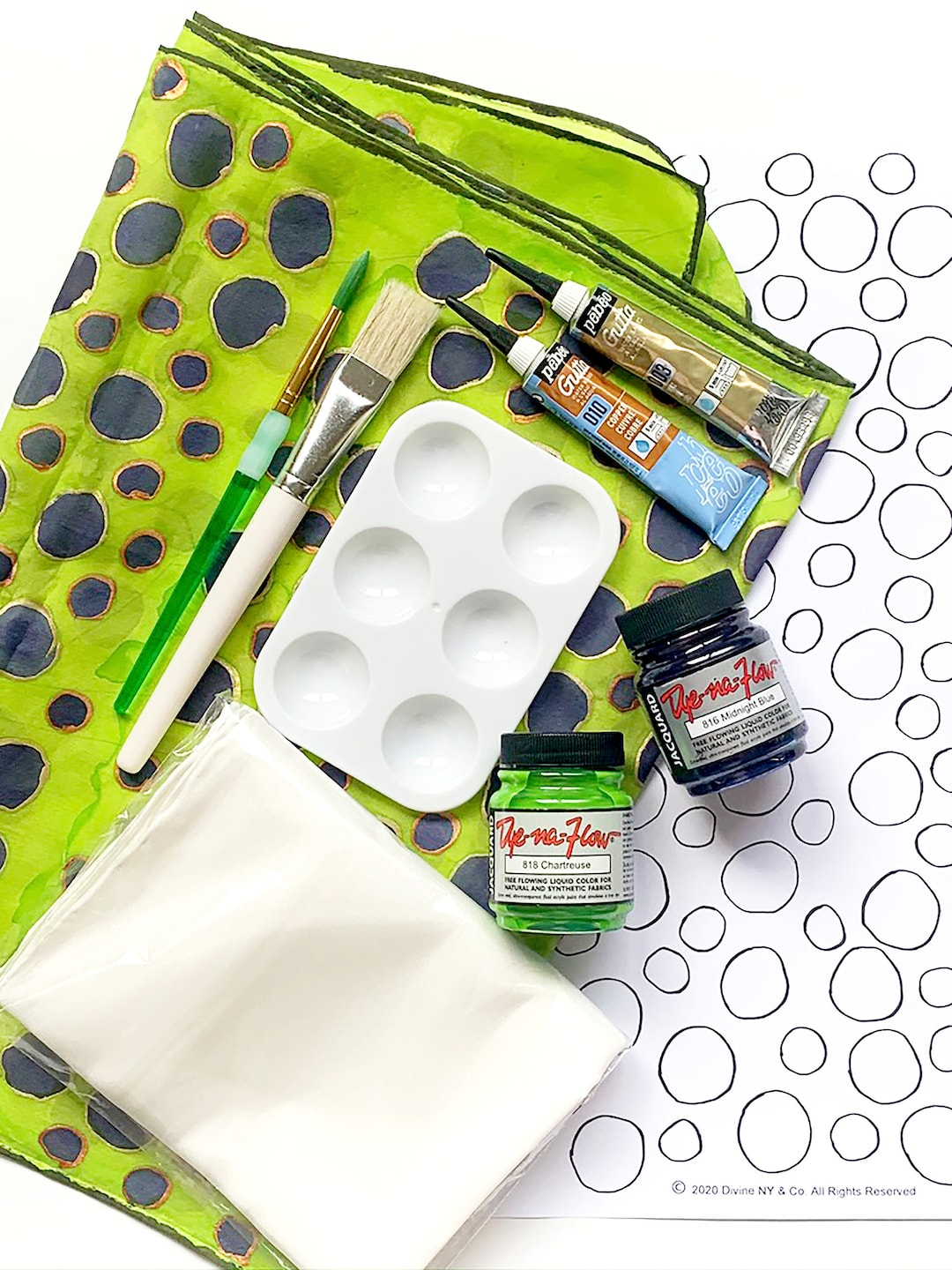 Polka Dot Silk Painting Kit, Design Your Own Silk Scarf, Fabric ...