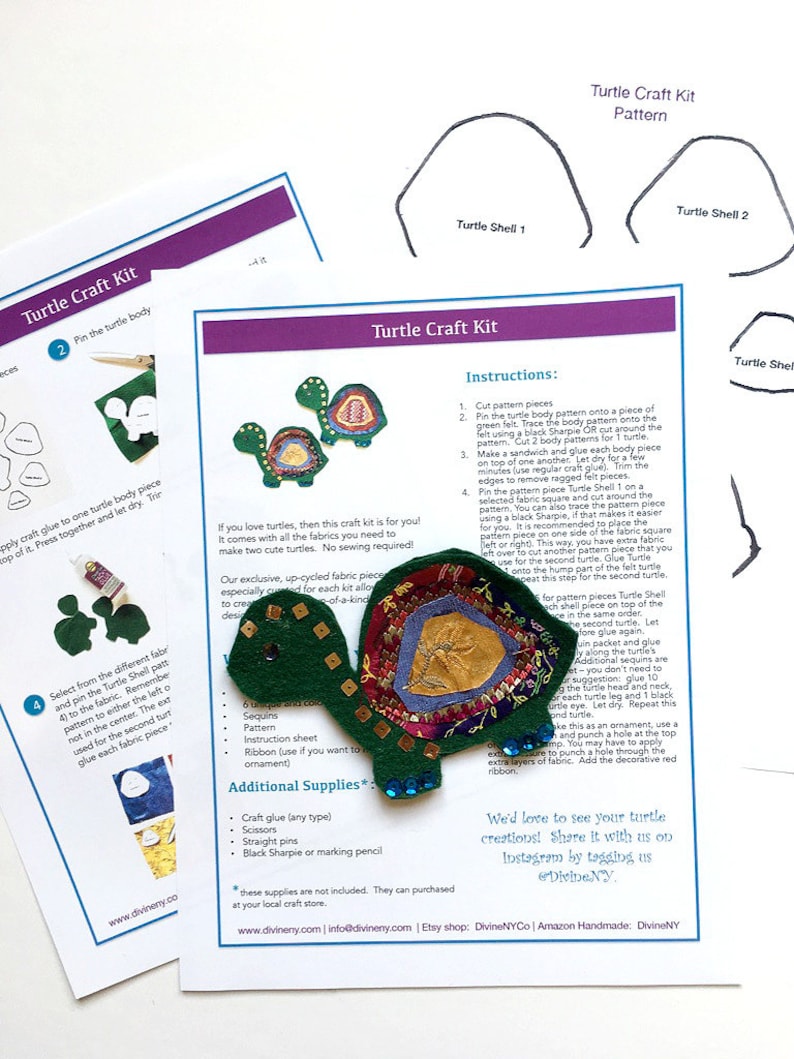 Turtle Felt Craft Kit DIY Kit Craft Kits for Adults - Etsy