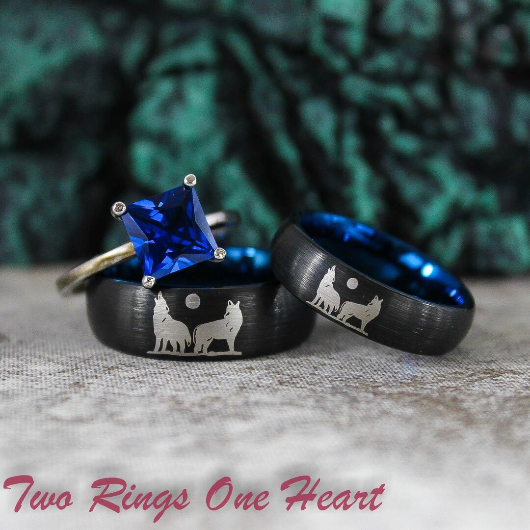 Wolves Rings, Howling Wolves Wedding Bands, Wolf Jewelry, Hunting Rings ...