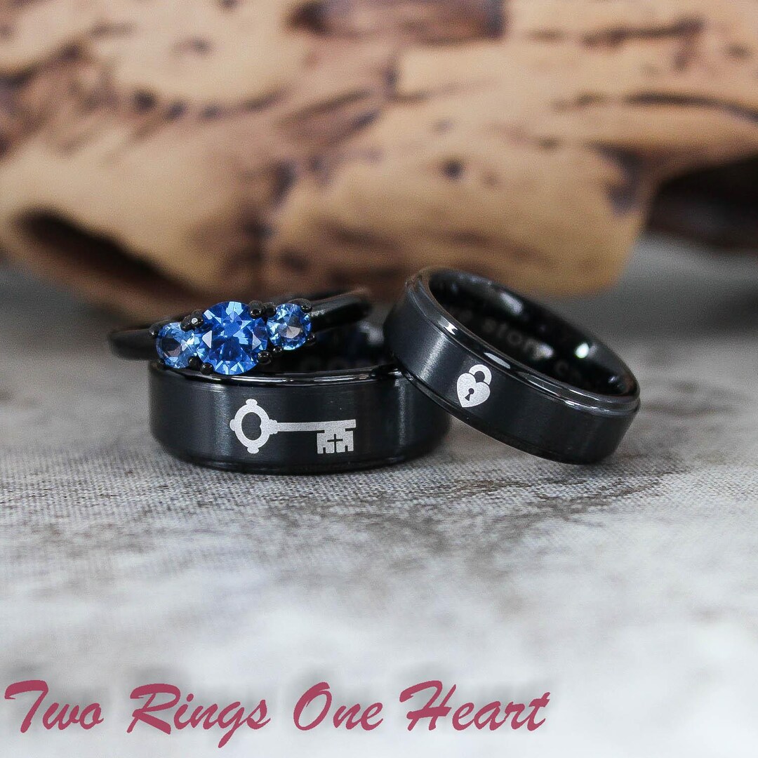 Lock and Key Rings, Lock and Key Wedding Bands, Couple Wedding Rings ...