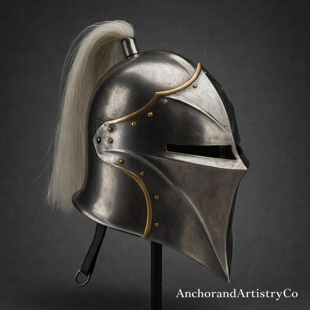 Handmade 18 Gauge Steel Barbuta Helmet – Renaissance Fair, LARP ...