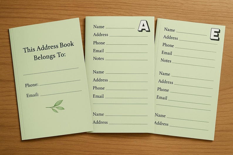 Printable Address Book PDF, Digital Contact Organizer, A-Z Pages, Phone ...