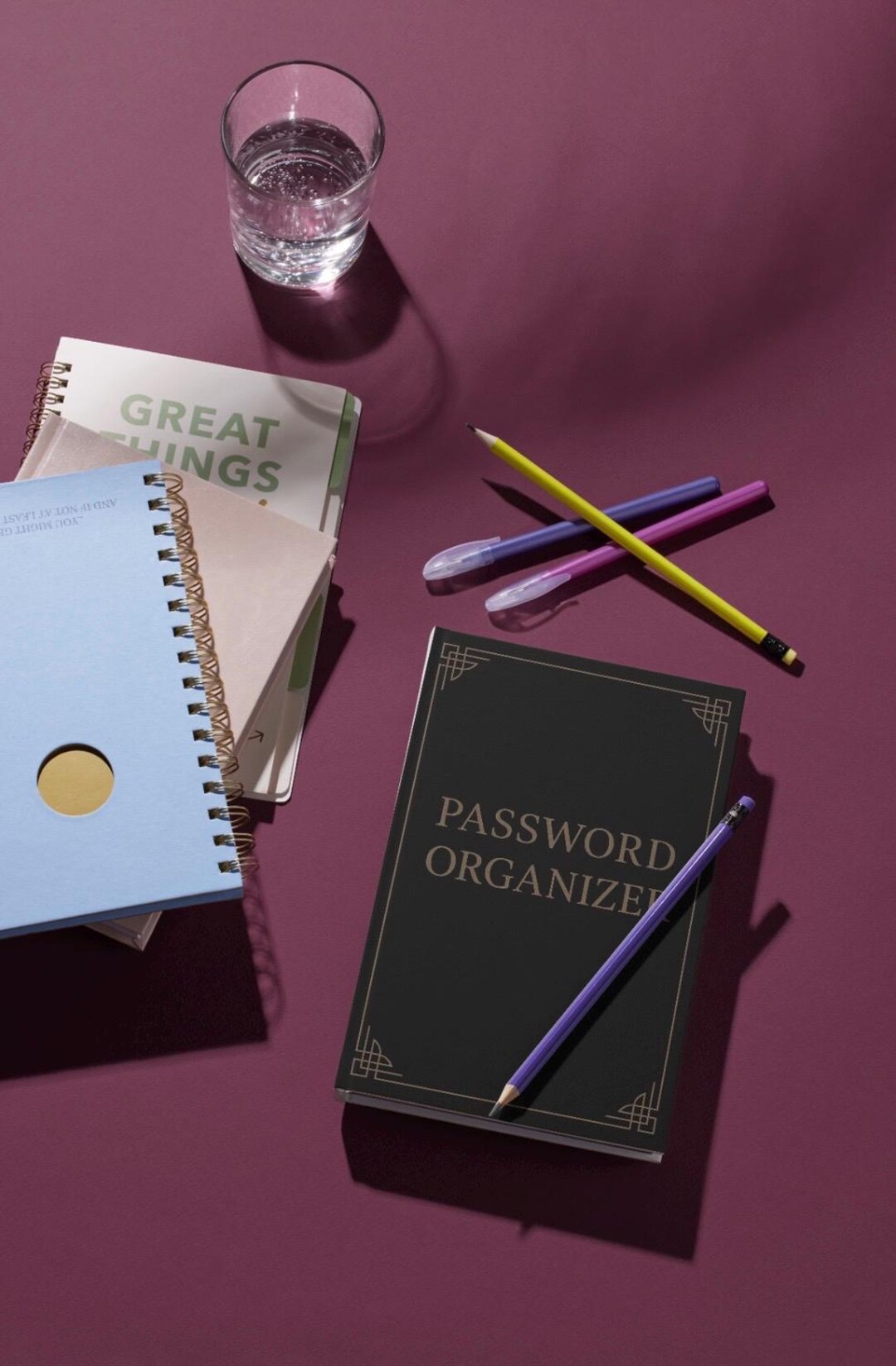 Digital Download | Password Organizer Book - Elegant Black & Gold ...