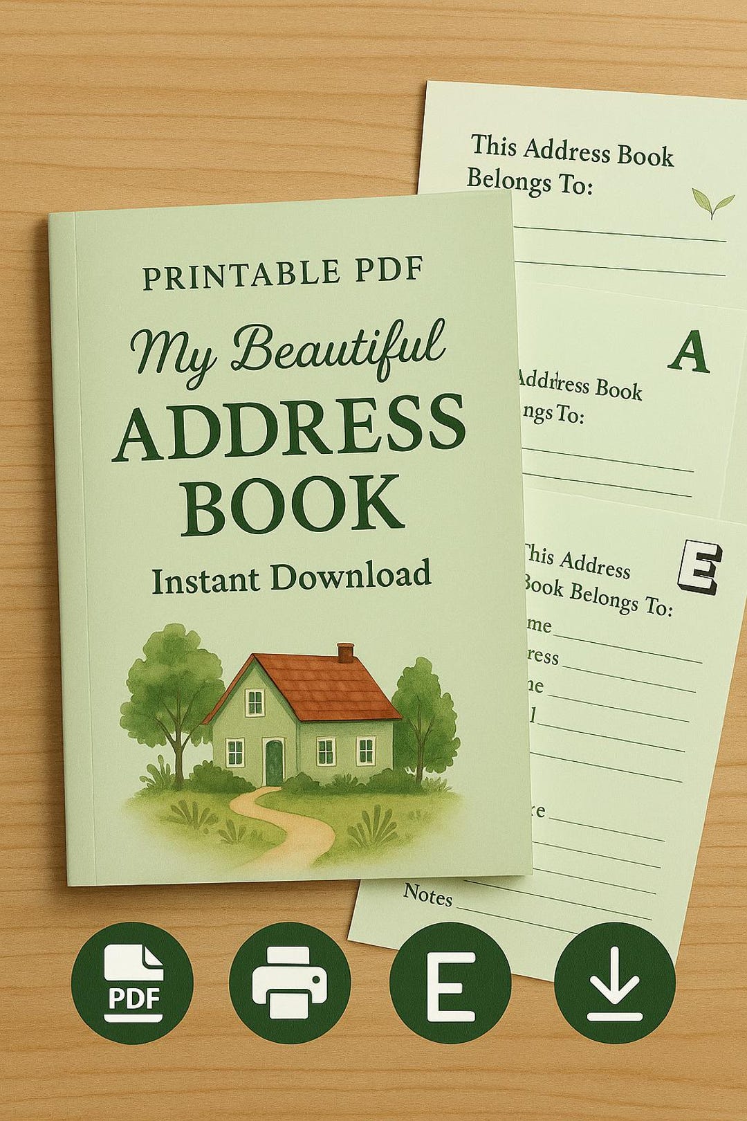 Printable Address Book PDF, Digital Contact Organizer, A-Z Pages, Phone ...