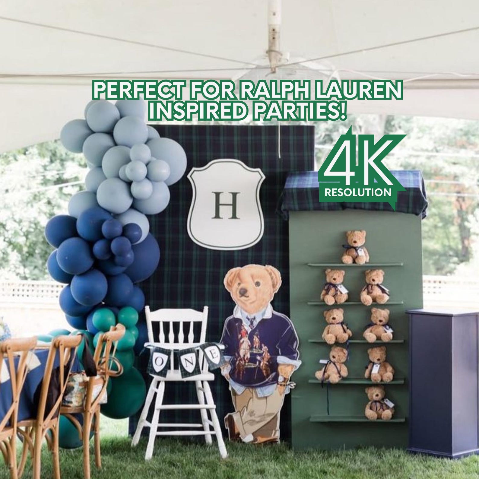Printable Big Bear Cutout Standee in 4 Sizes, Preppy Teddy Bear Prop ...