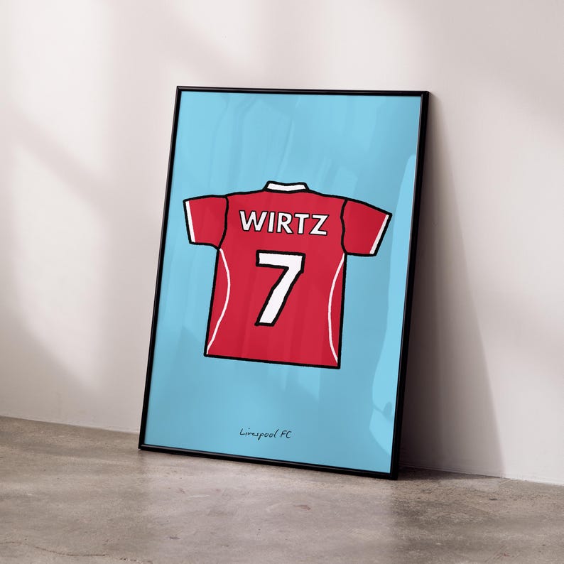 Florian Wirtz Liverpool FC Jersey Print | Football Poster | Minimalist ...