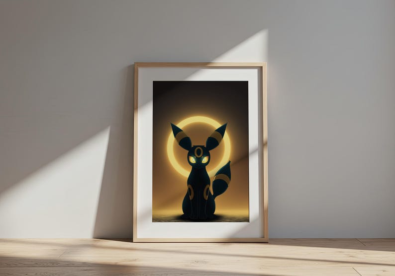 Umbreon Poster | Vintage Pokémon Art Print | Electric-type Wall Art ...