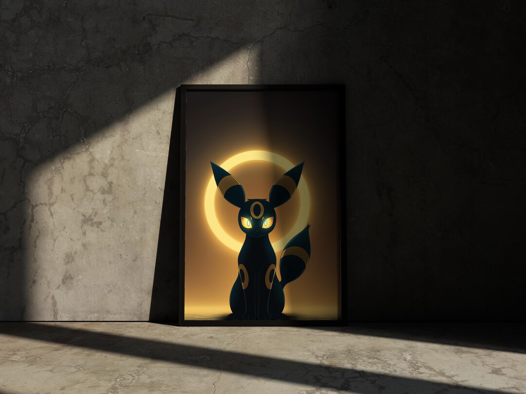 Umbreon Poster | Vintage Pokémon Art Print | Electric-type Wall Art ...